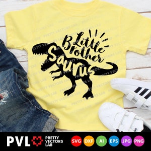 Little Brother Saurus Svg T-rex Dinosaur Cut Files Lil Bro - Etsy