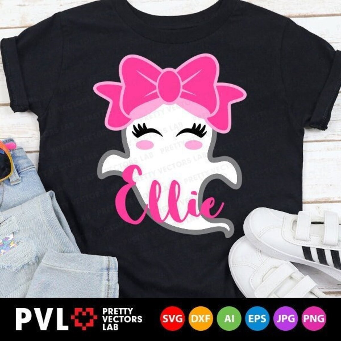 Girl Ghost Svg Halloween Cut Files Ghost With Bow Svg Girls | Etsy