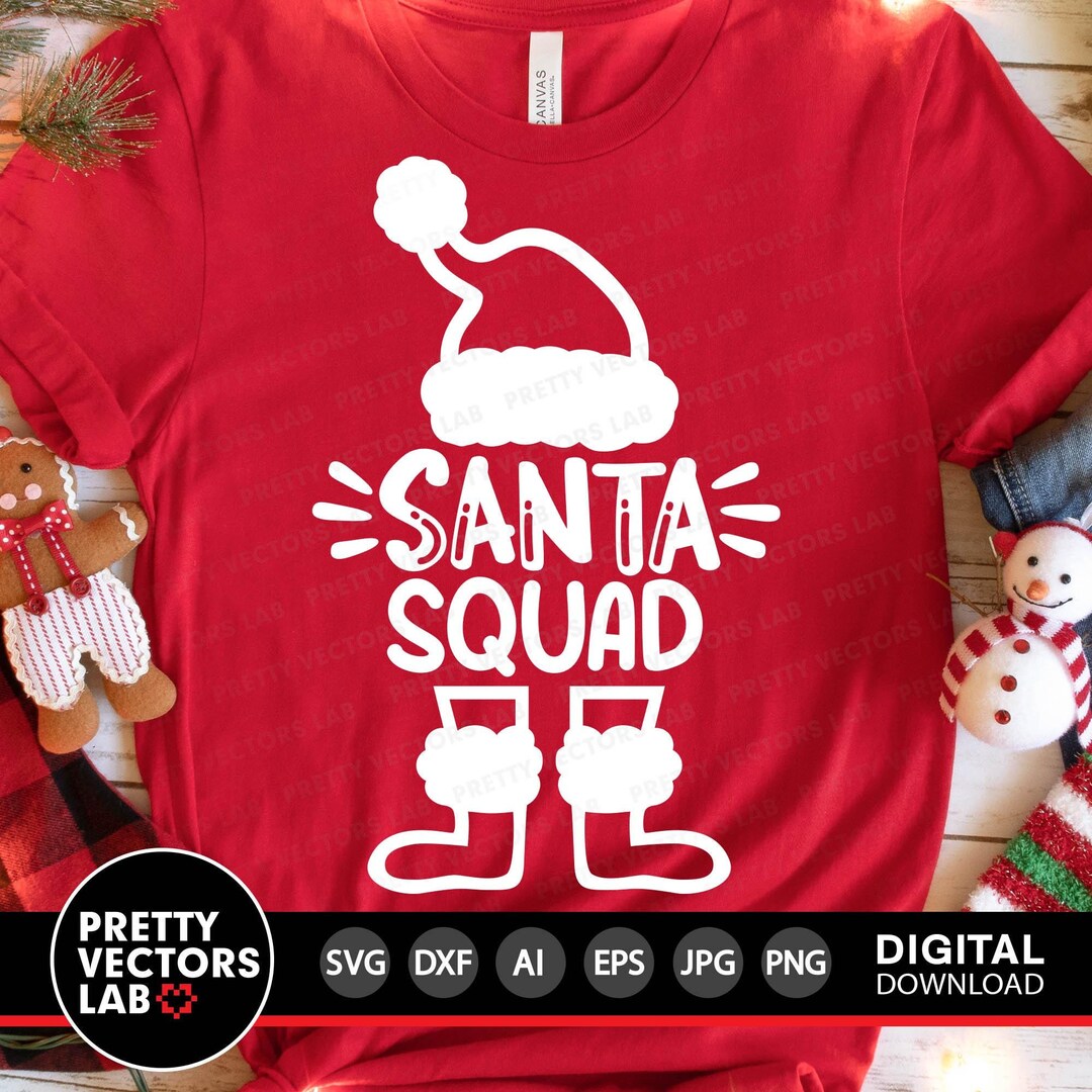 Santa Squad Svg, Christmas Svg, Dxf, Eps, Png, Santa Crew Cut Files ...