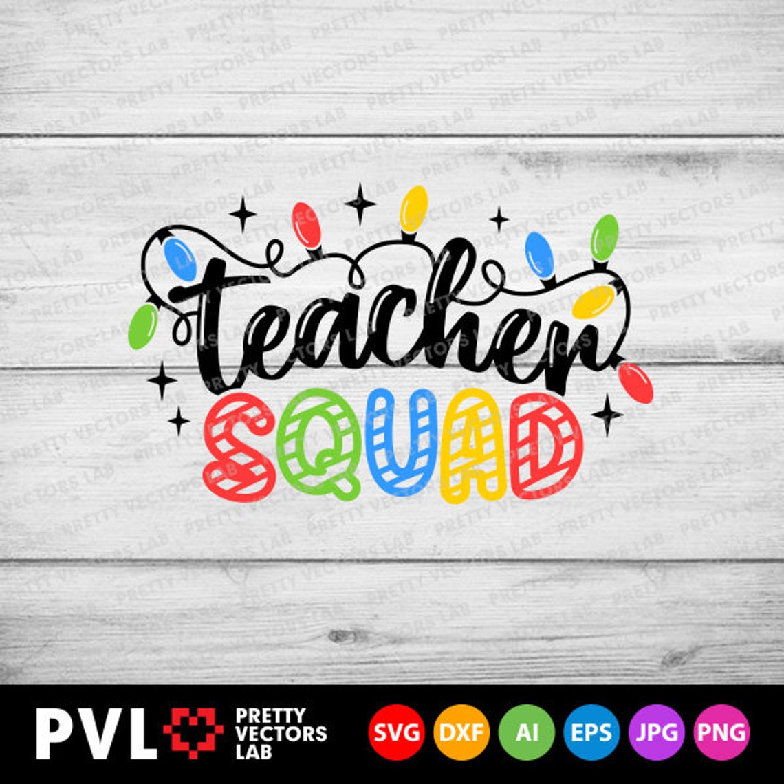 Teacher Squad Svg Christmas Svg Christmas Lights Cut Files - Etsy