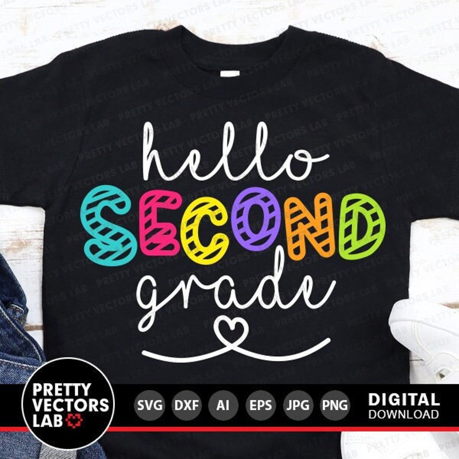 Hello Second Grade Svg, Back to School Svg, Kids 2nd Grade Svg, Teacher ...