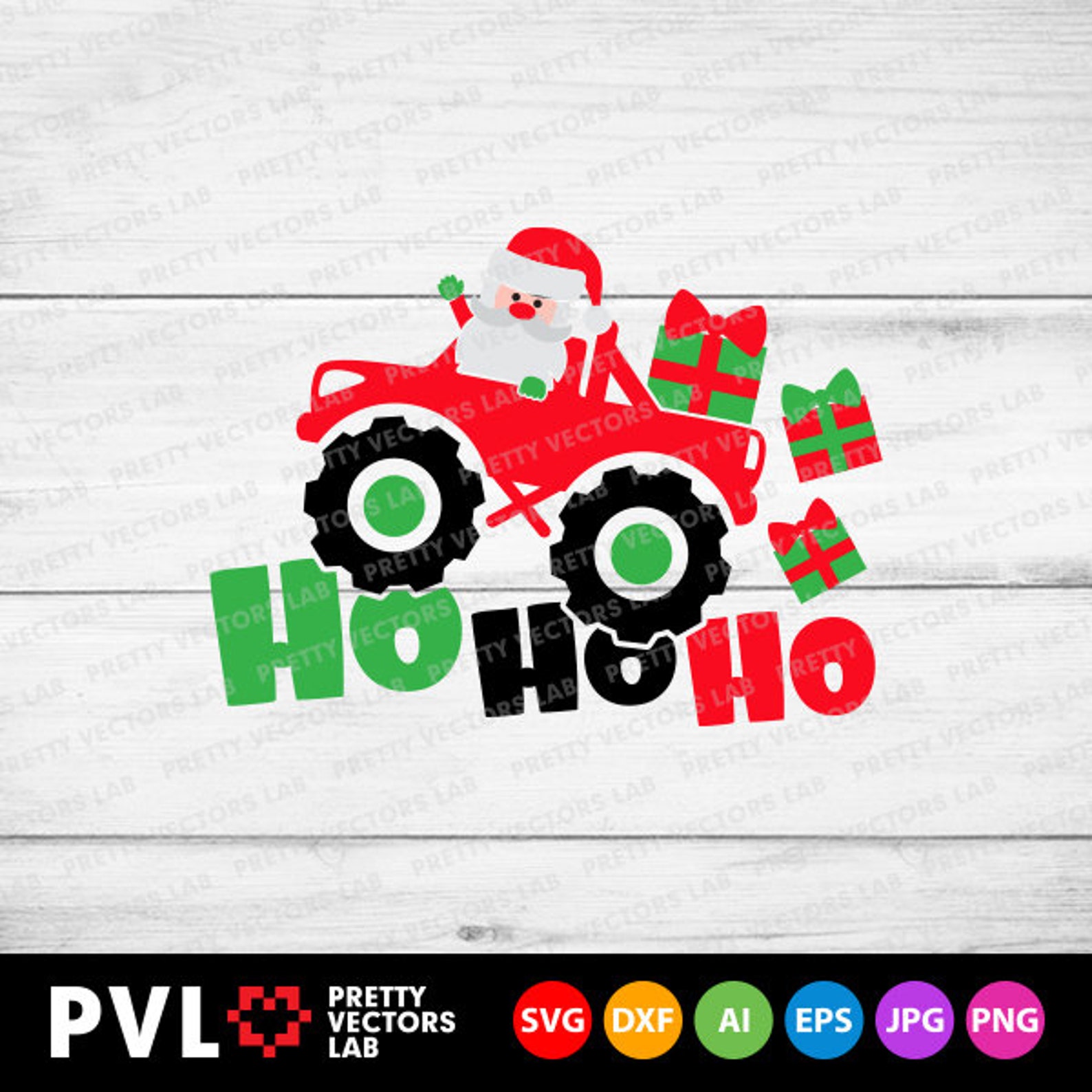 Christmas Truck Svg Santa Svg Ho Ho Ho Svg Monster Truck | Etsy