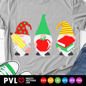 Back to School Gnomes Svg, School Cut Files, Gnome Svg, Teacher Svg Dxf ...