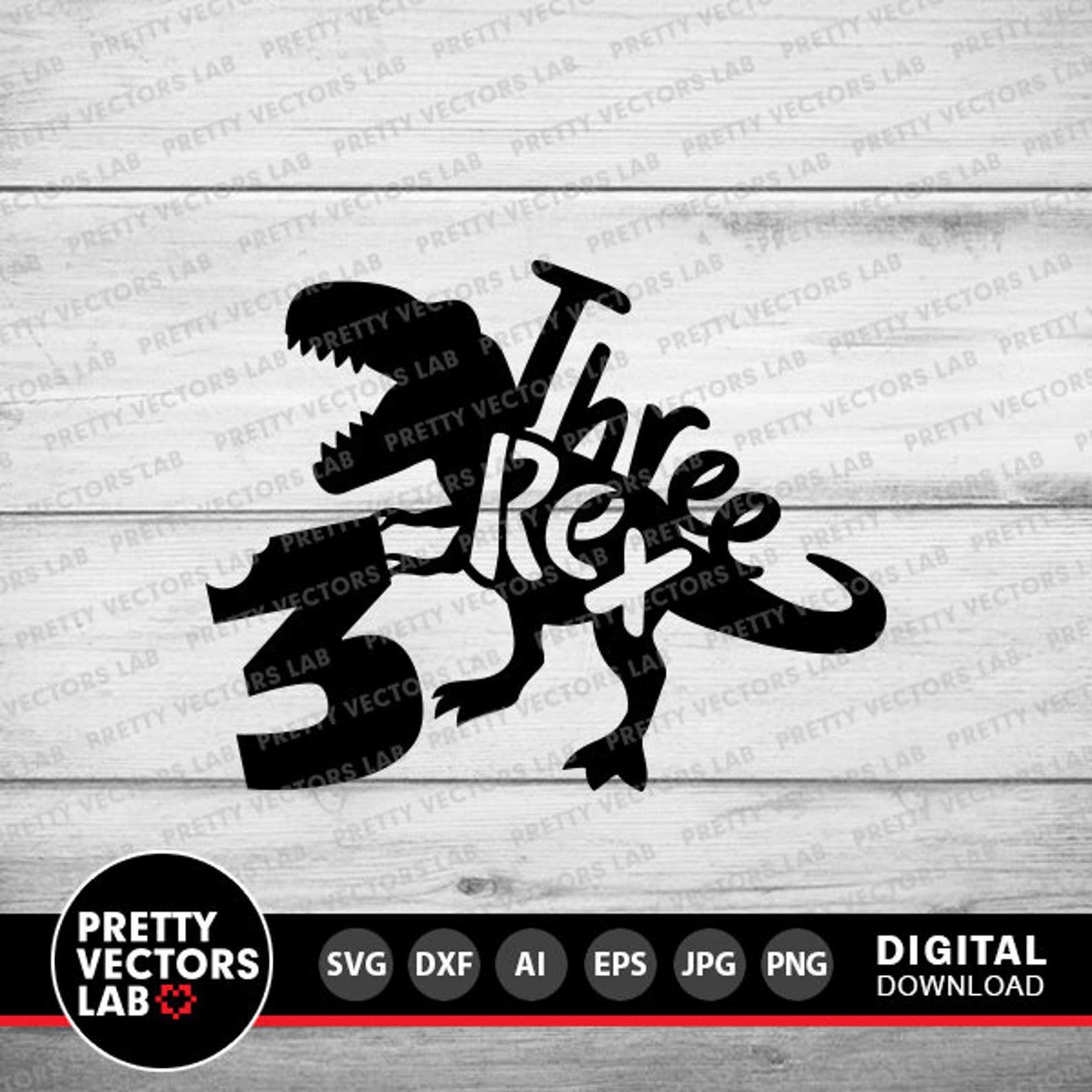 Three Rex Svg Cake Topper Svg T-rex 3rd Birthday Svg - Etsy