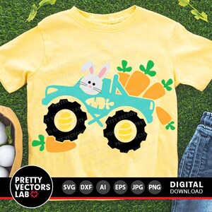 Easter Monster Truck Svg, Easter Cut File, Truck With Bunny Svg Dxf Eps ...