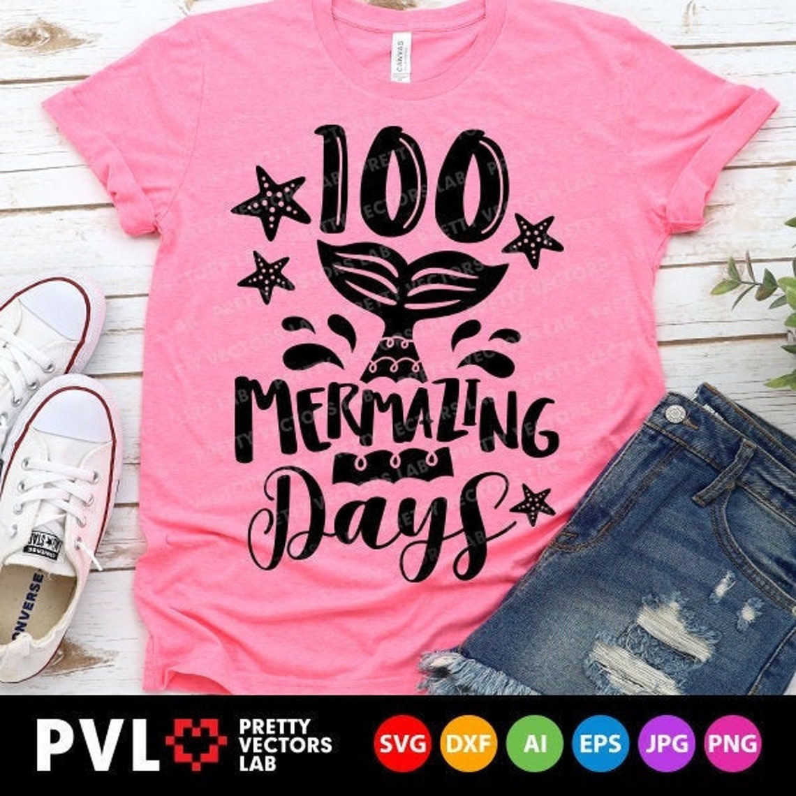 100 Mermazing Days Svg 100 Days of School Svg Girls 100th | Etsy