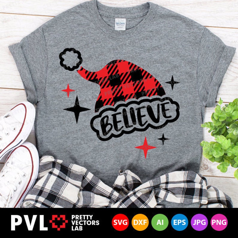 Christmas Svg Believe Svg Santa Hat Svg Dxf Eps Png Buffalo - Etsy
