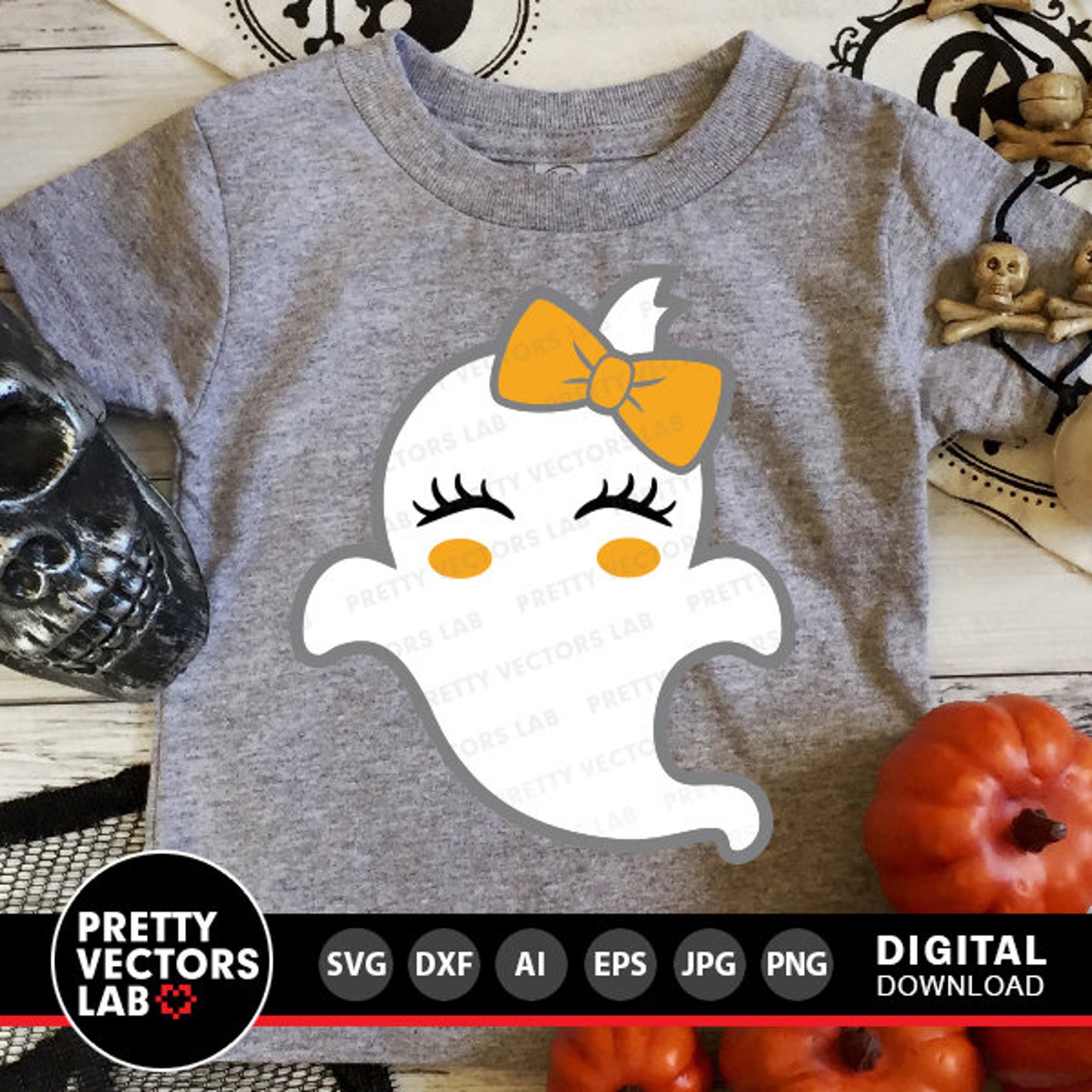 Halloween Svg Girl Ghost Svg Cute Ghost With Bow Svg Girls - Etsy