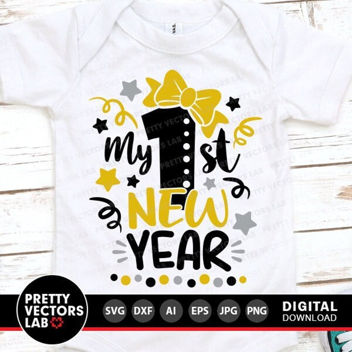 My 1st New Year Svg, My First New Year Svg, Girls New Year Svg Dxf Eps ...