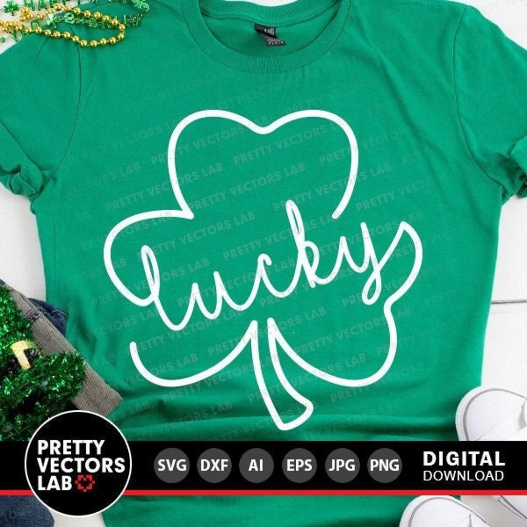 Lucky Shamrock Svg, St. Patrick's Day Cut File, Clover Svg, Dxf, Eps ...