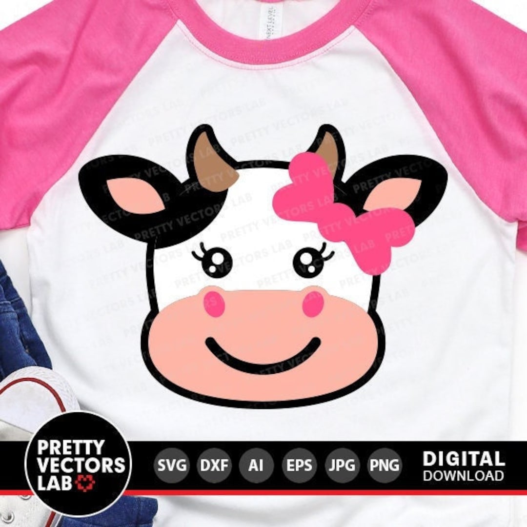 Cow Svg, Cow Face Cut Filed, Cow Head Svg Dxf Eps Png, Kids Svg, Farm ...