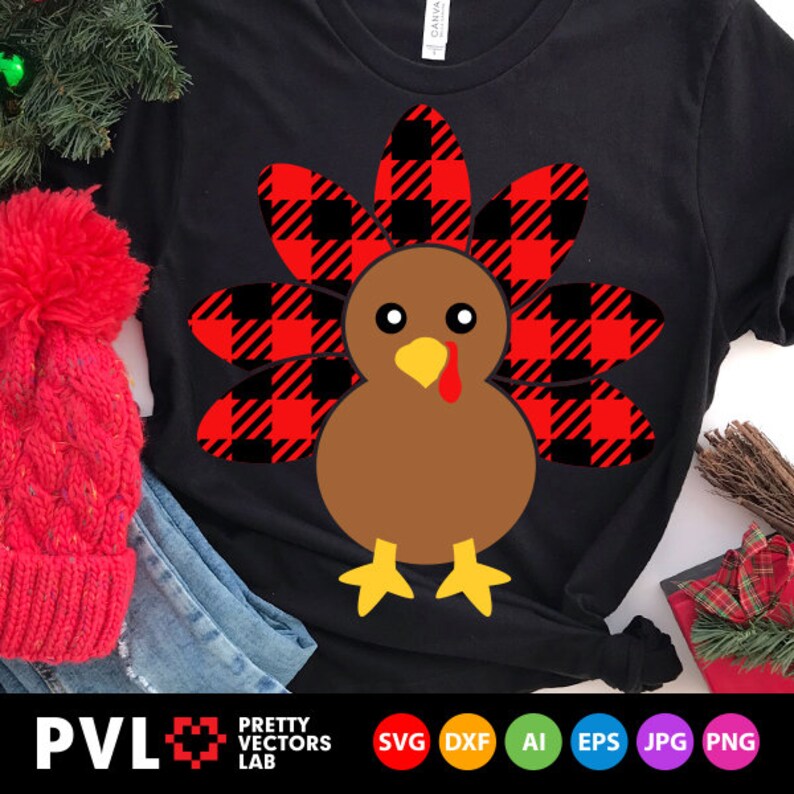 Buffalo Plaid Turkey Svg Thankful Turkey Svg Thanksgiving | Etsy