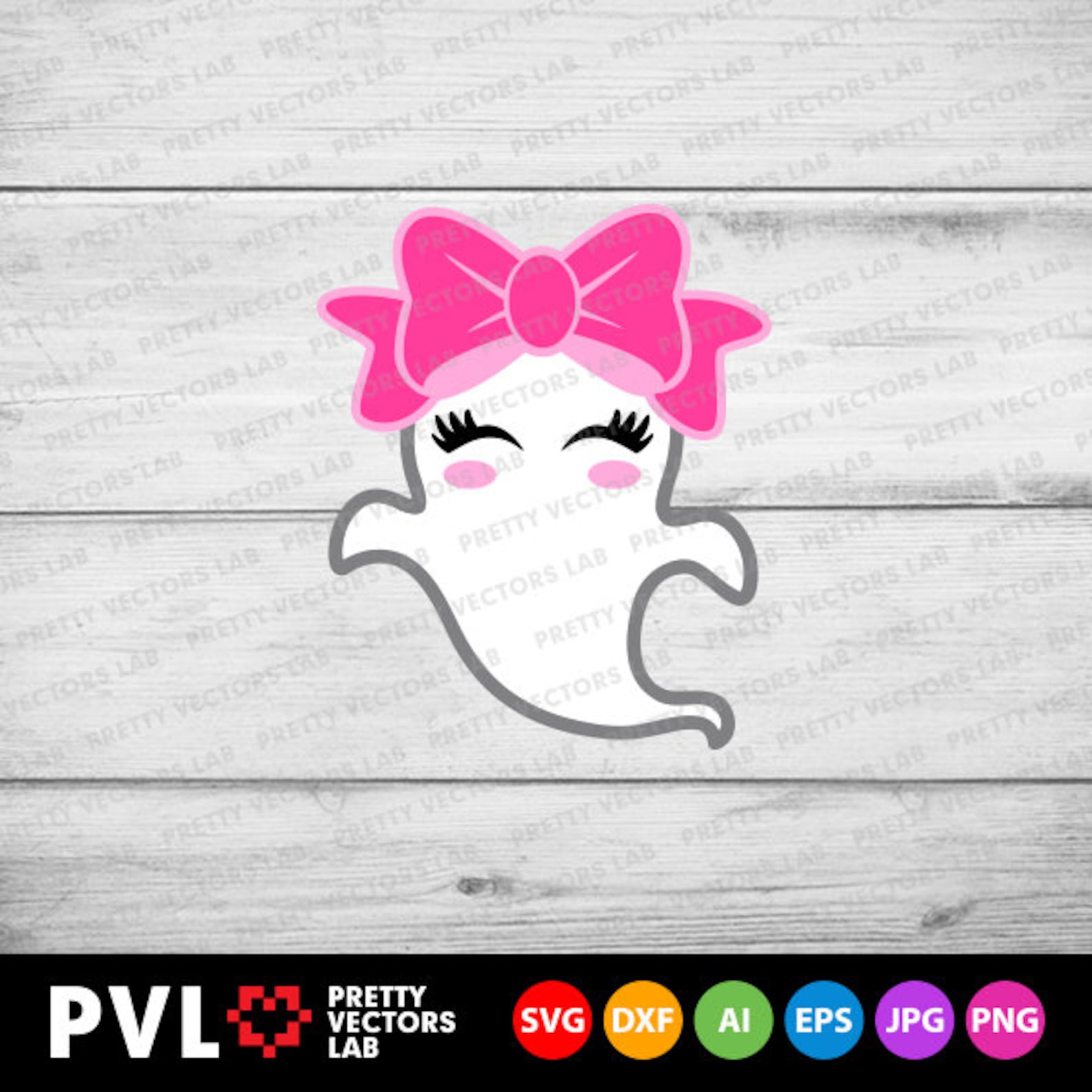 Girl Ghost Svg Halloween Cut Files Ghost With Bow Svg Girls | Etsy