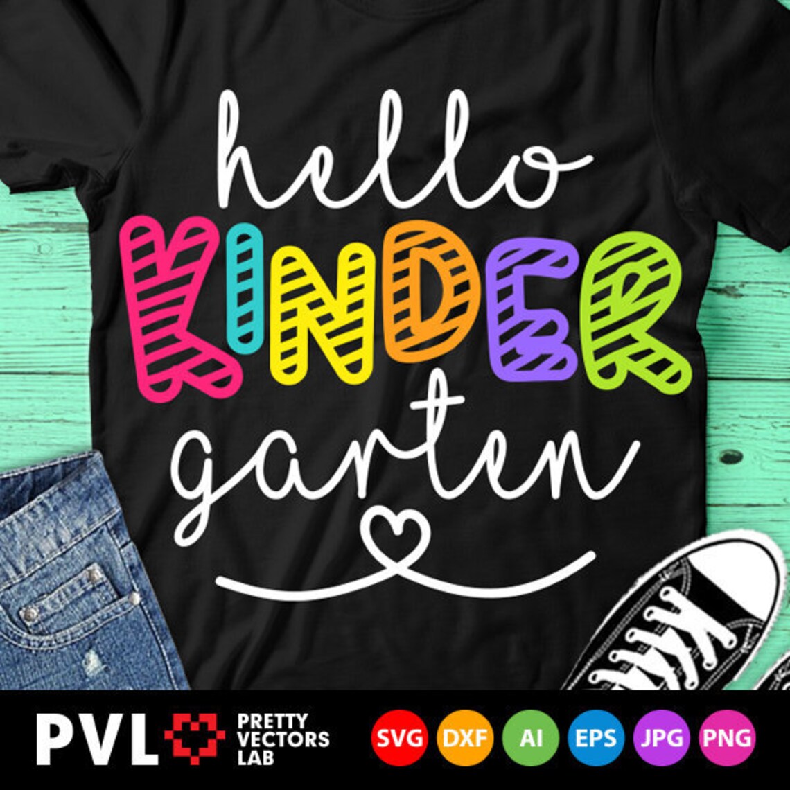 Hello Kindergarten Svg Back to School Svg Teacher Svg Dxf | Etsy