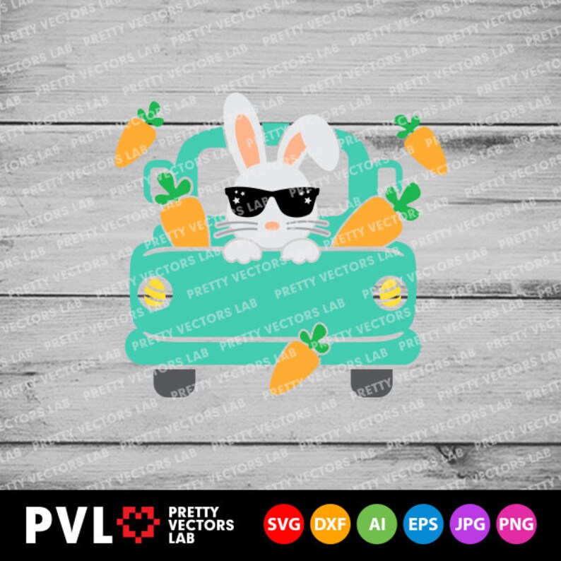 Bunny Svg Easter Svg Easter Truck Svg Boy Bunny in Truck | Etsy