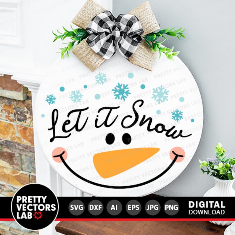 Winter Svg Let It Snow Svg Snowman Svg Round Sign Svg - Etsy