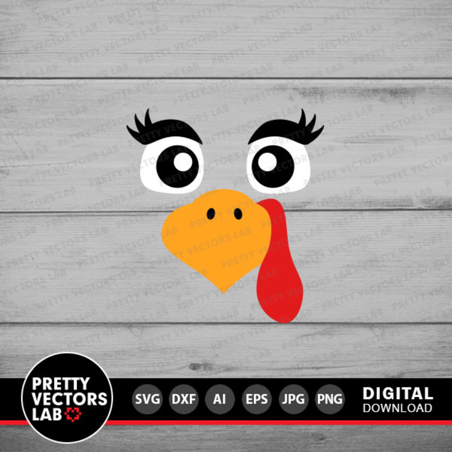 Girl Turkey Face Svg Cute Turkey Svg Thanksgiving Svg Dxf - Etsy