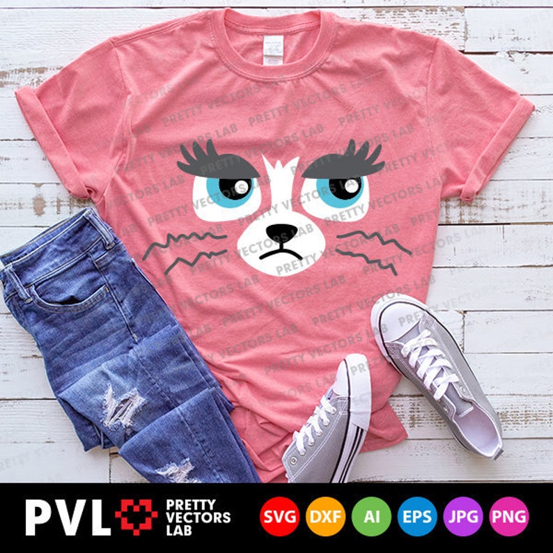 Grumpy Cat Svg Funny Cat Face Svg Girls Cut Files Kids Svg - Etsy
