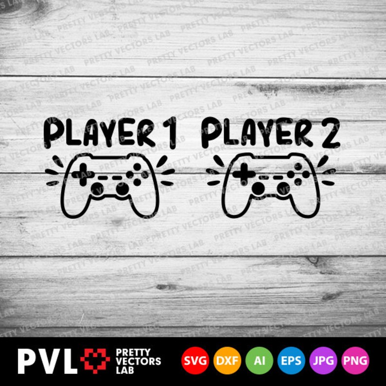 Player 1 Svg Player 2 Svg Video Game Controller Svg Funny | Etsy