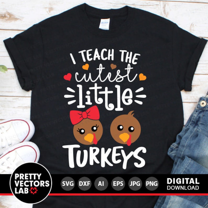I Teach the Cutest Little Turkeys Svg Thanksgiving Svg Dxf - Etsy