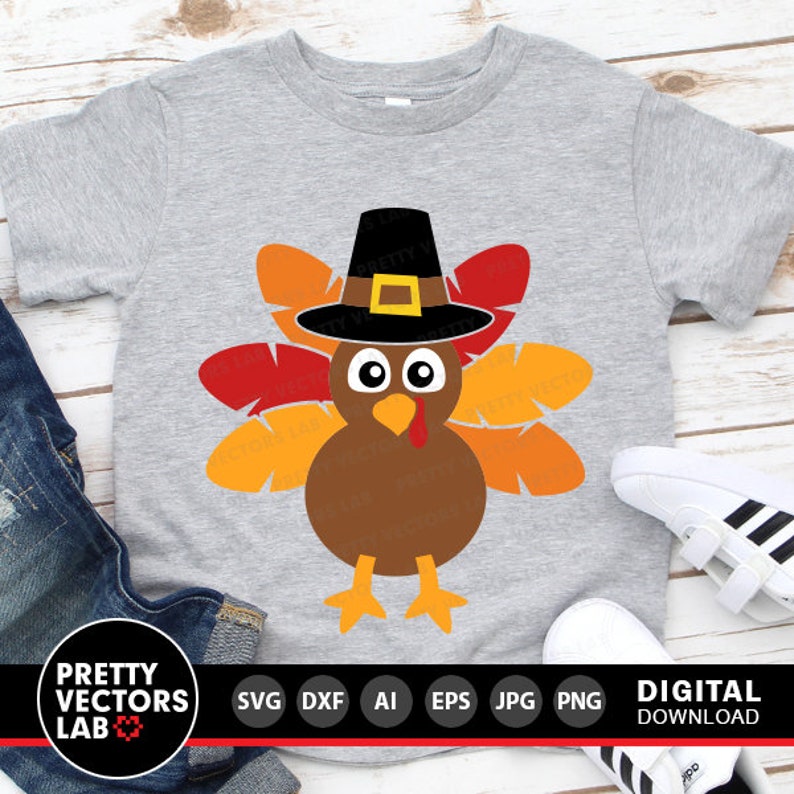 Turkey Svg Turkey With Pilgrim Hat Svg Thanksgiving Svg - Etsy