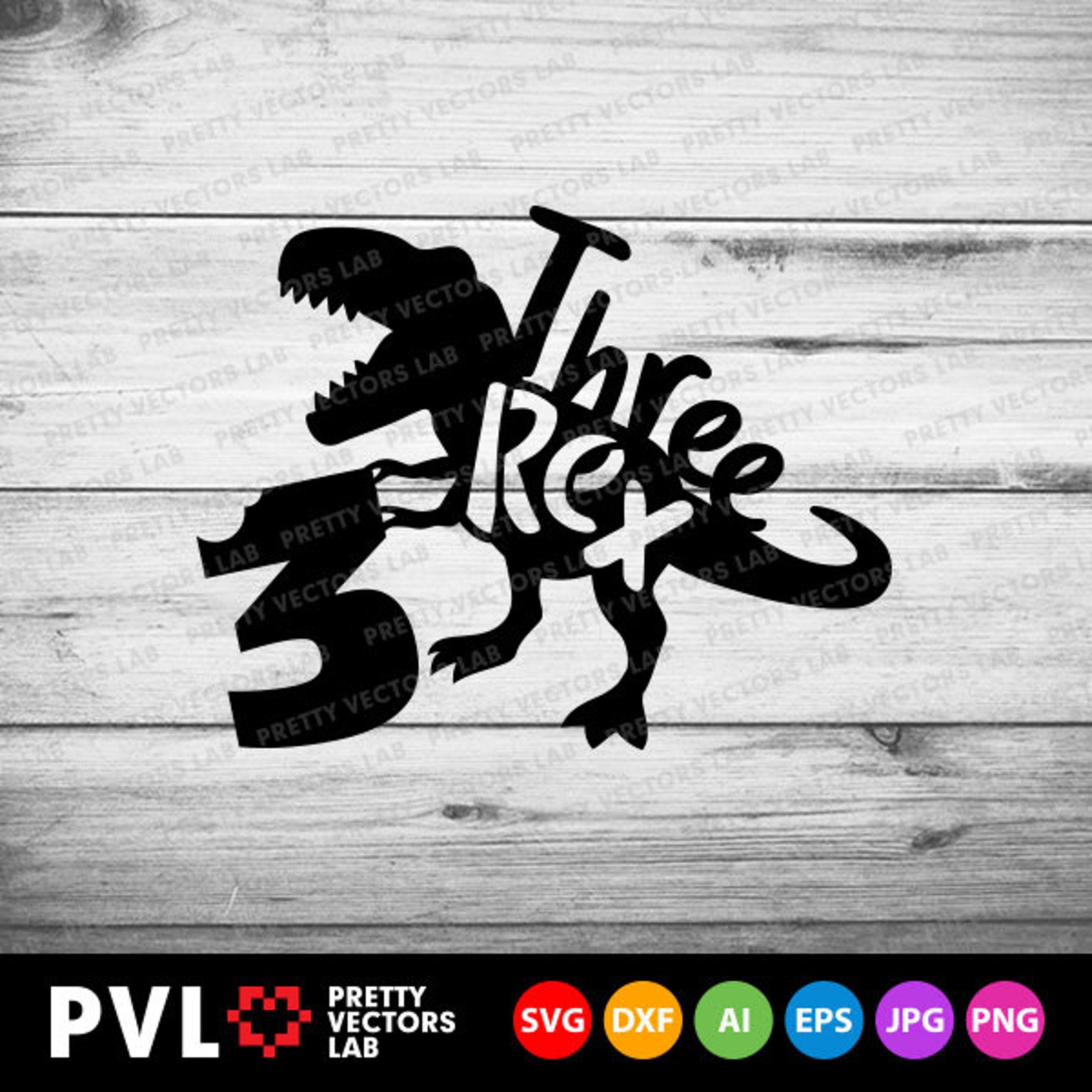 Three Rex Svg Cake Topper Svg T-rex 3rd Birthday Svg | Etsy