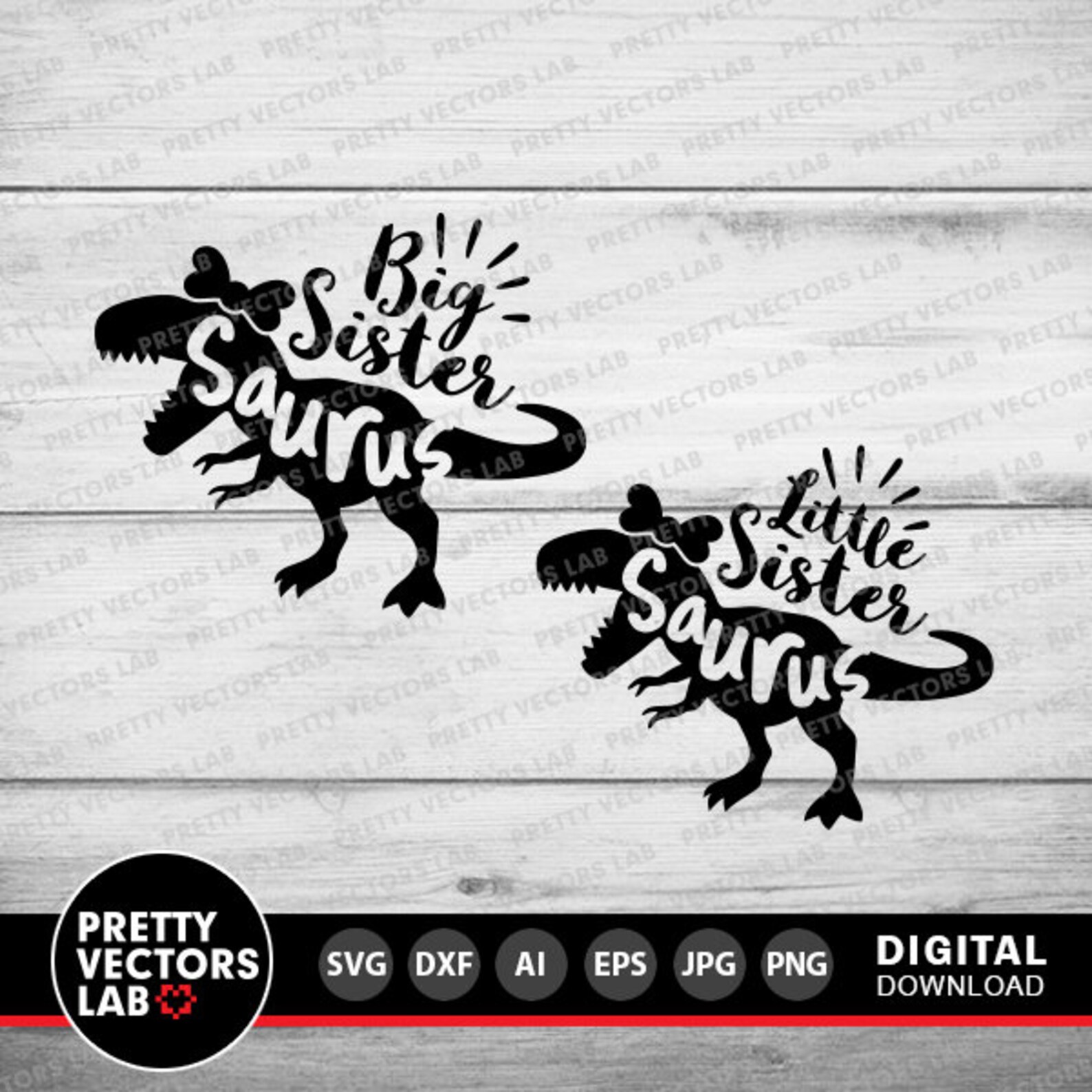 Big Sister Saurus Svg Little Sister Saurus Svg Big Sis & Lil - Etsy