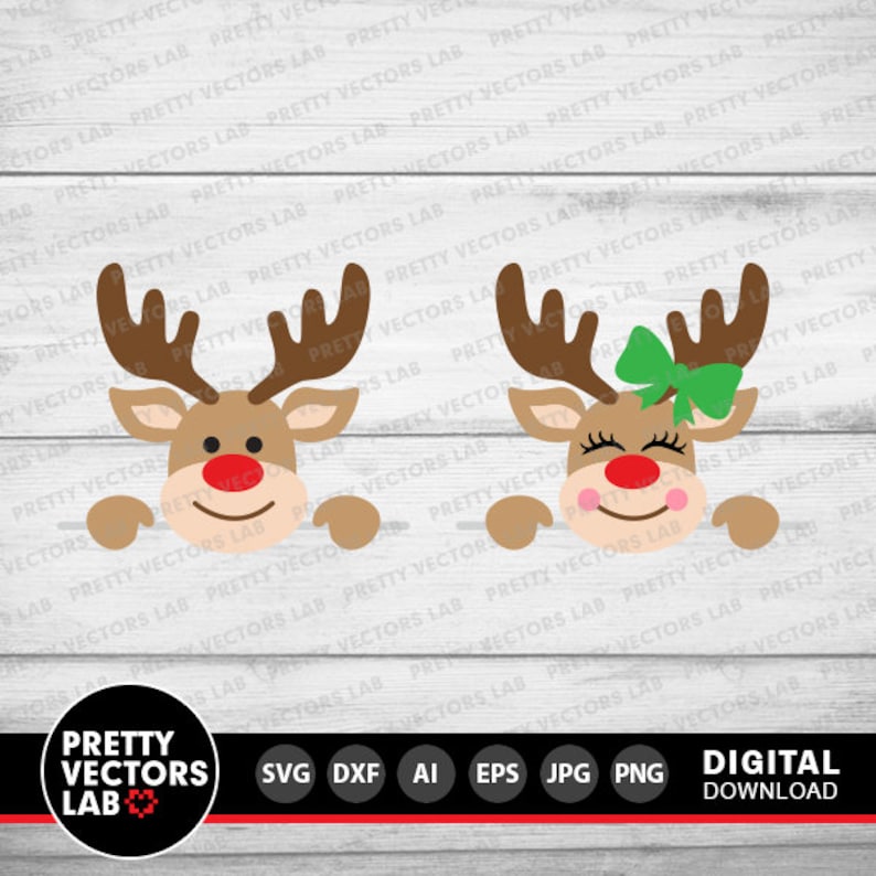 Christmas Svg Reindeer Cut Files Deer Svg Dxf Eps Png - Etsy