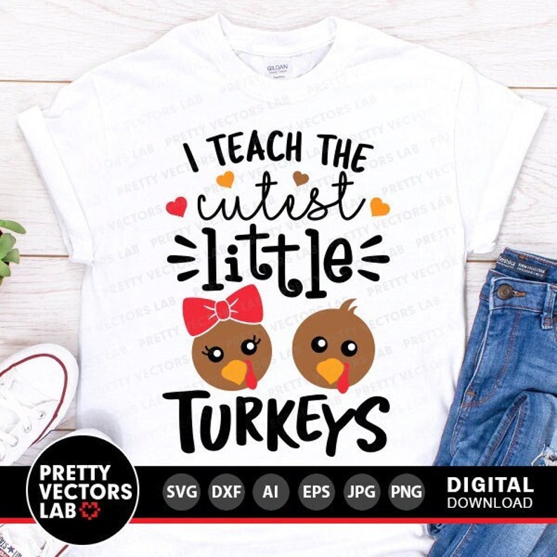 I Teach the Cutest Little Turkeys Svg Thanksgiving Svg Dxf - Etsy