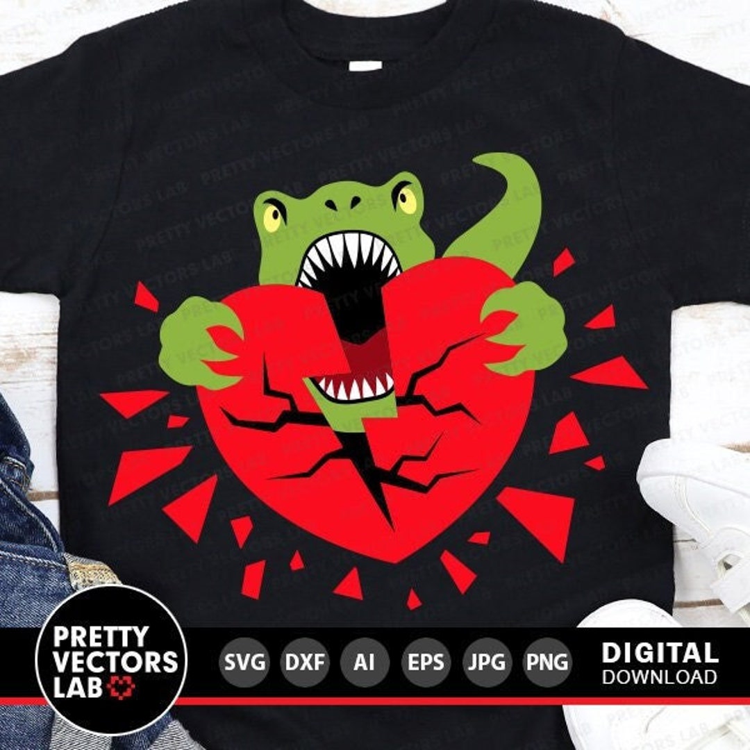 Valentine’s Day Svg, Kids T-rex Cut Files, Funny Dino Svg Dxf Eps Png ...