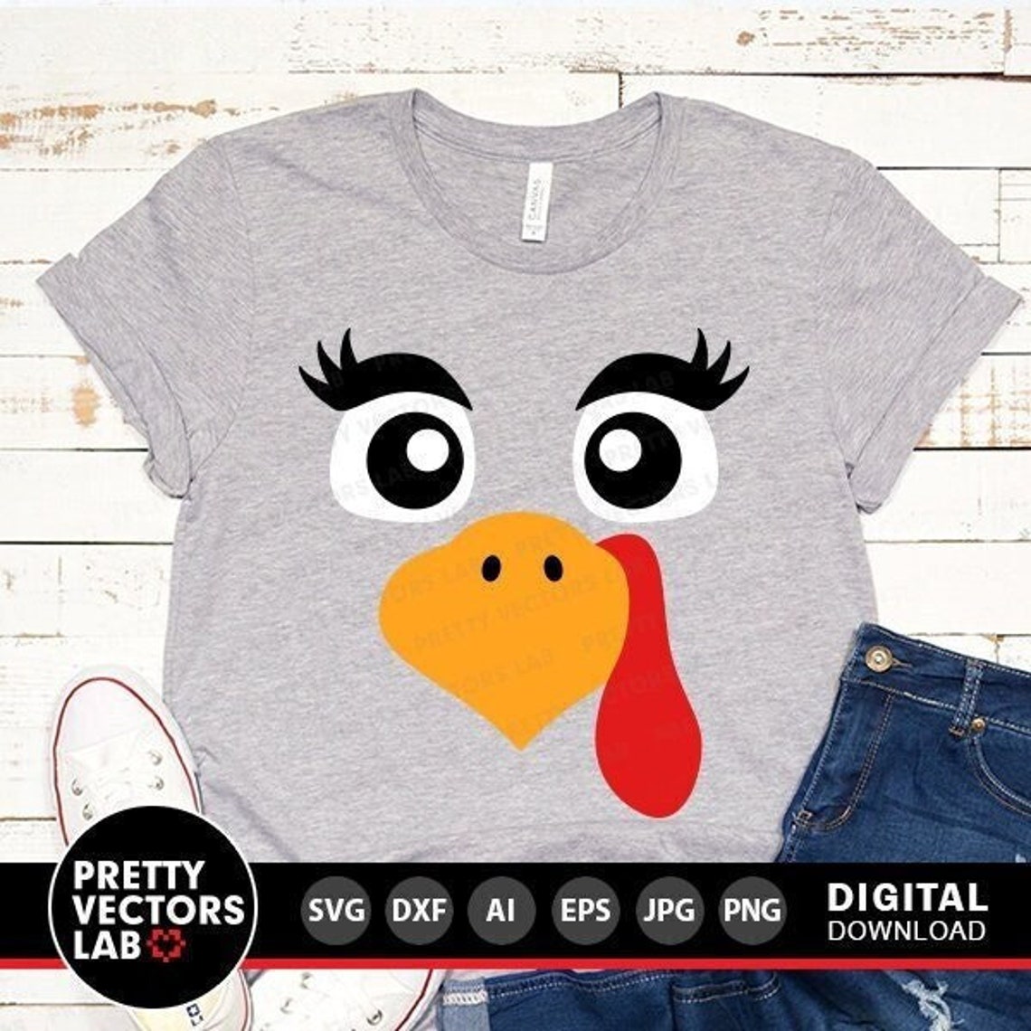 Girl Turkey Face Svg Cute Turkey Svg Thanksgiving Svg Dxf - Etsy