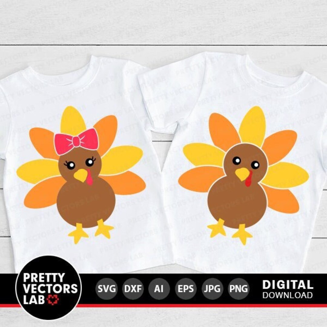 Turkey Svg, Girl Boy Turkey Svg, Thanksgiving Svg Dxf Eps Png, Kids Cut ...