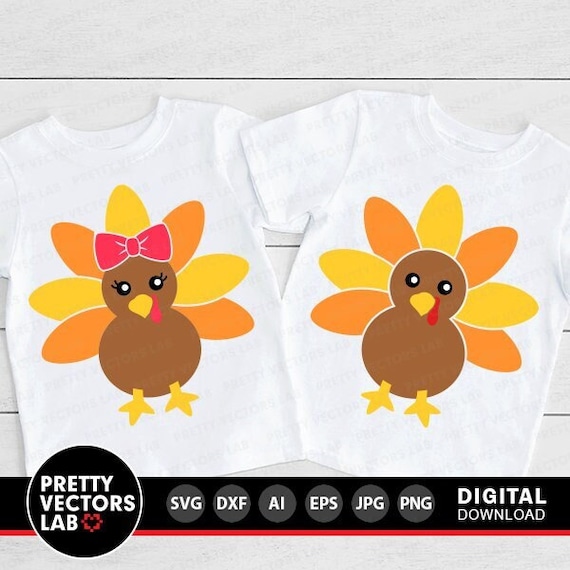 Turkey Svg Girl Boy Turkey Svg Thanksgiving Svg Dxf Eps Png - Etsy