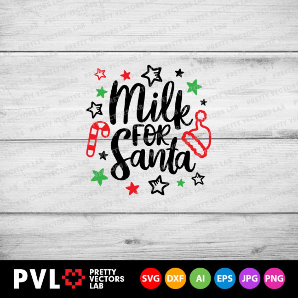 Christmas Svg Milk For Santa Svg Santa Milk Bottle Svg Dxf | Etsy