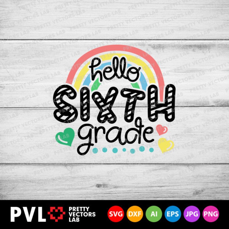 Hello Sixth Grade Svg Back to School Svg 6th Grade Cut | Etsy