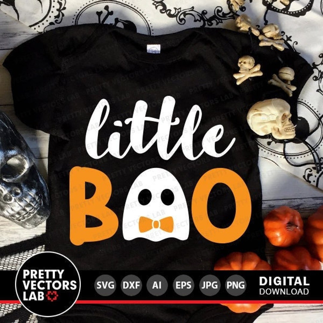 Little Boo Svg, Halloween Cut Files, Boy Ghost Svg Dxf Eps Png, Kids ...