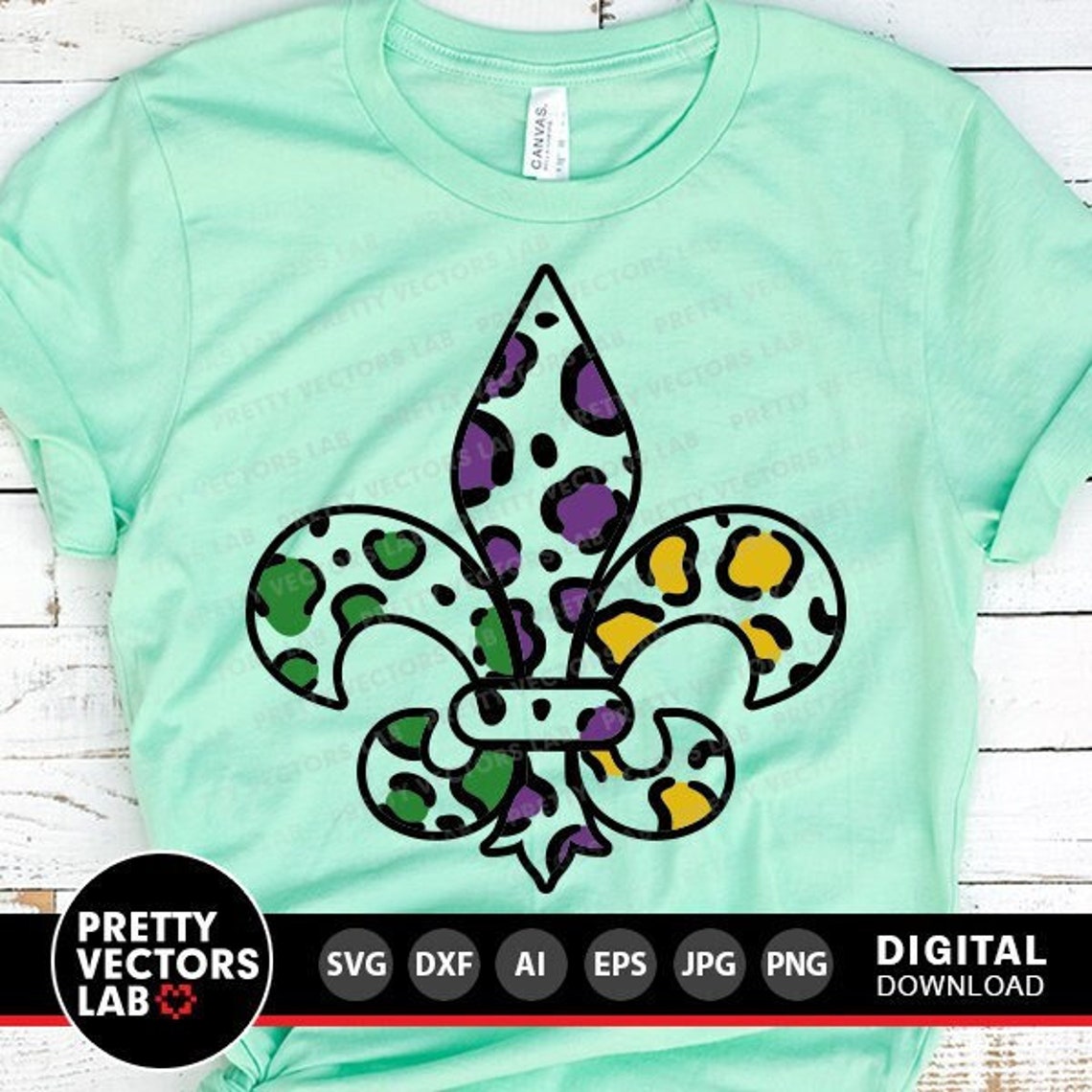 Mardi Gras Svg, Fleur De Lis Svg Dxf Eps Png, Leopard Print Cut Files ...