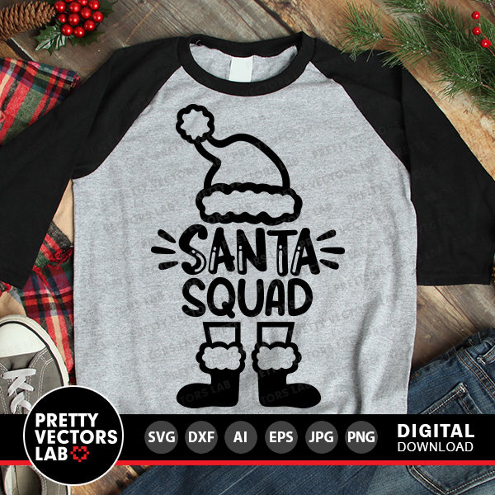 Santa Squad Svg Christmas Svg Dxf Eps Png Santa Crew Cut - Etsy