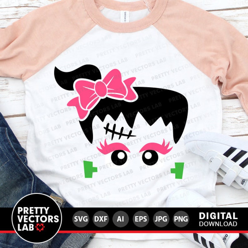 Girl Halloween Svg, Little Monster Svg, Dxf, Eps, Png, Frankenstein Svg ...