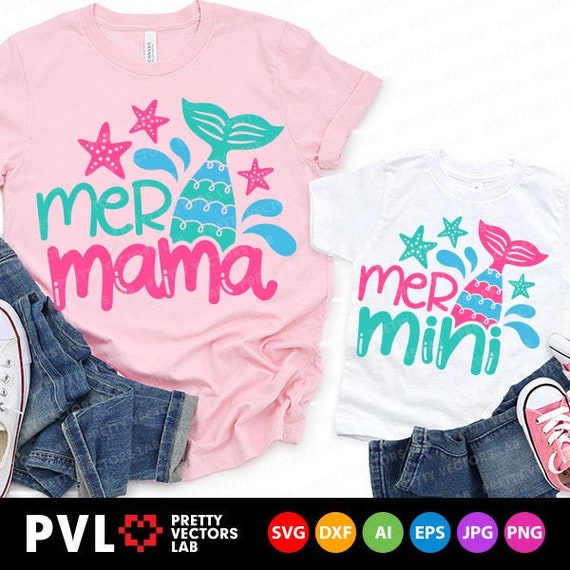 Mer Mama Svg Mer Mini Svg Summer Cut Files Mermaid Svg Dxf - Etsy