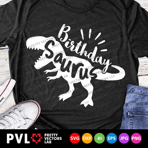 Birthday Saurus Svg Dinosaur Birthday Svg T-rex Birthday Cut | Etsy