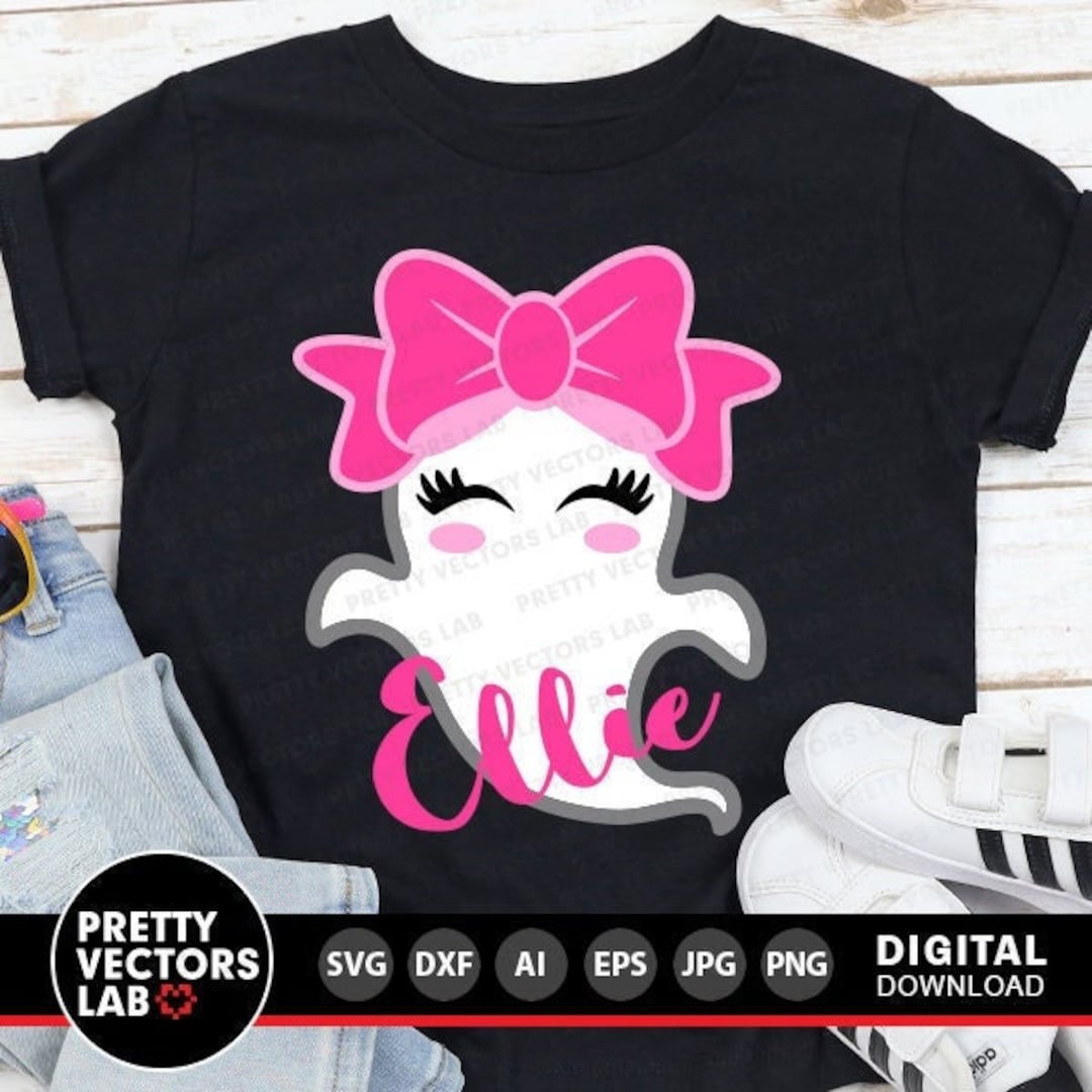Girl Ghost Svg, Halloween Cut Files, Ghost With Bow Svg, Girls Svg ...