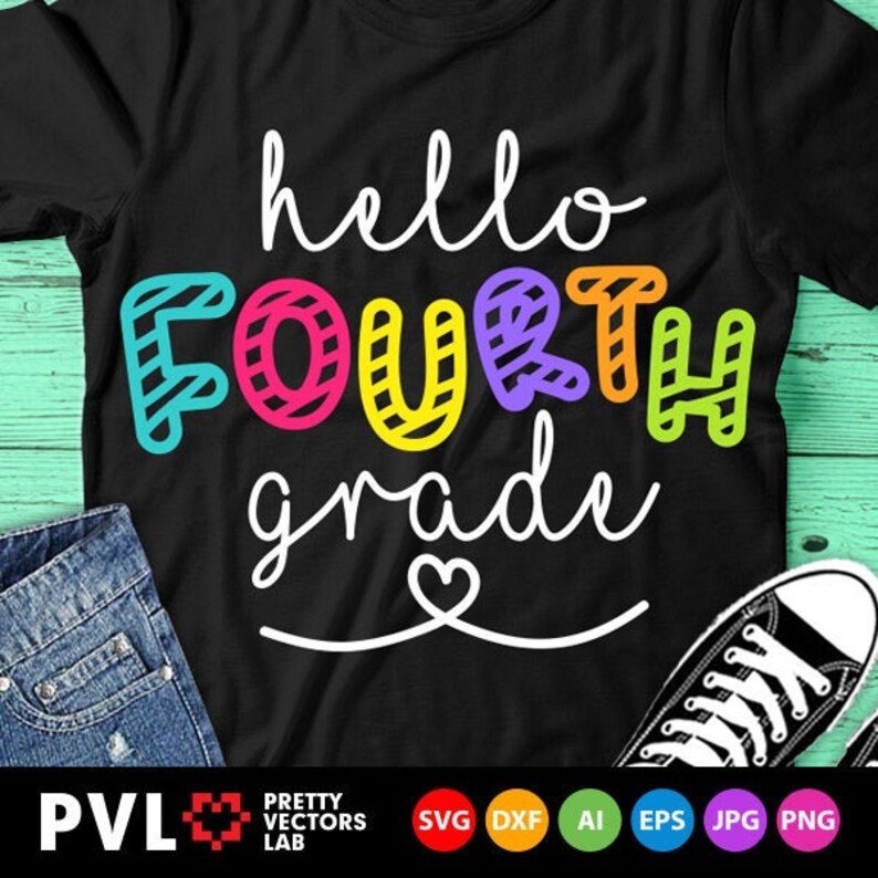 Hello Fourth Grade Svg Back to School Svg 4th Grade Svg | Etsy