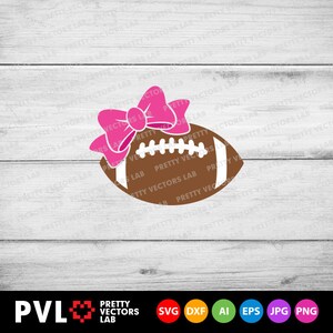 Football With Bow Svg, Football Svg, Kids Cut Files, Girls Svg Dxf Eps ...