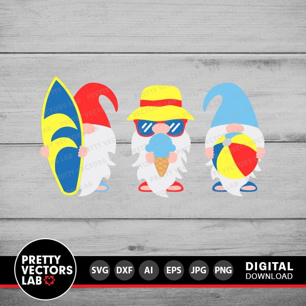 Summer Gnomes Svg, Beach Gnome Svg, Summer Cut Files, Tropical Gnomes ...