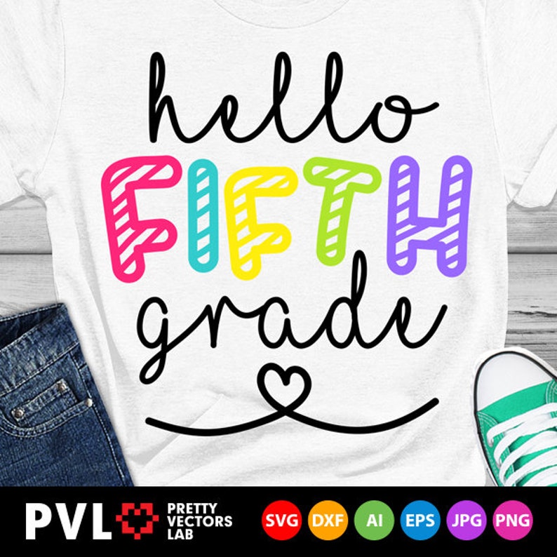 Hello Fifth Grade Svg Back to School Svg 5th Grade Svg - Etsy