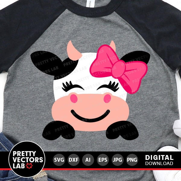 Cow Svg, Cow Face Cut Files, Kids Svg, Farm Animal Svg Dxf Eps Png ...