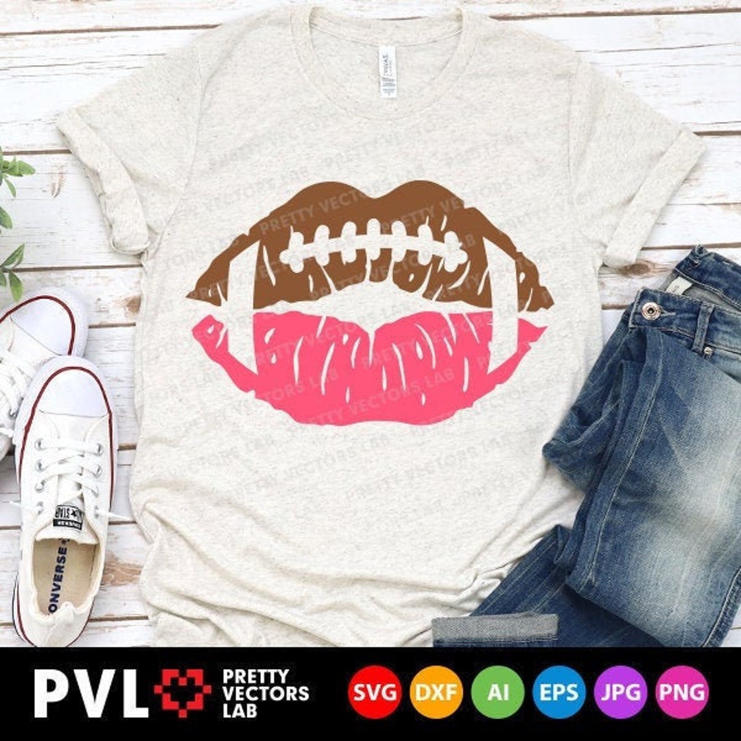 Football Lips Svg, Grunge Football Svg, Cheerleader Svg, Cheer Mom Cut ...