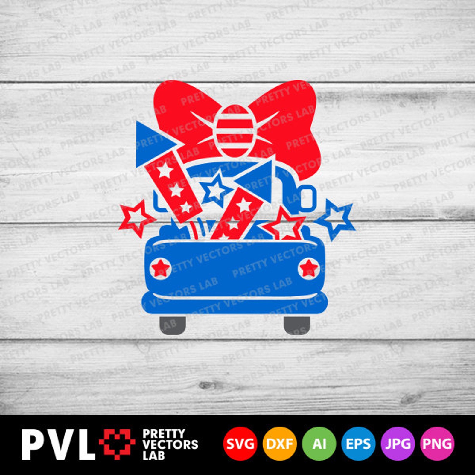 4th of July Truck Svg Patriotic Svg USA Truck Back Cut File | Etsy