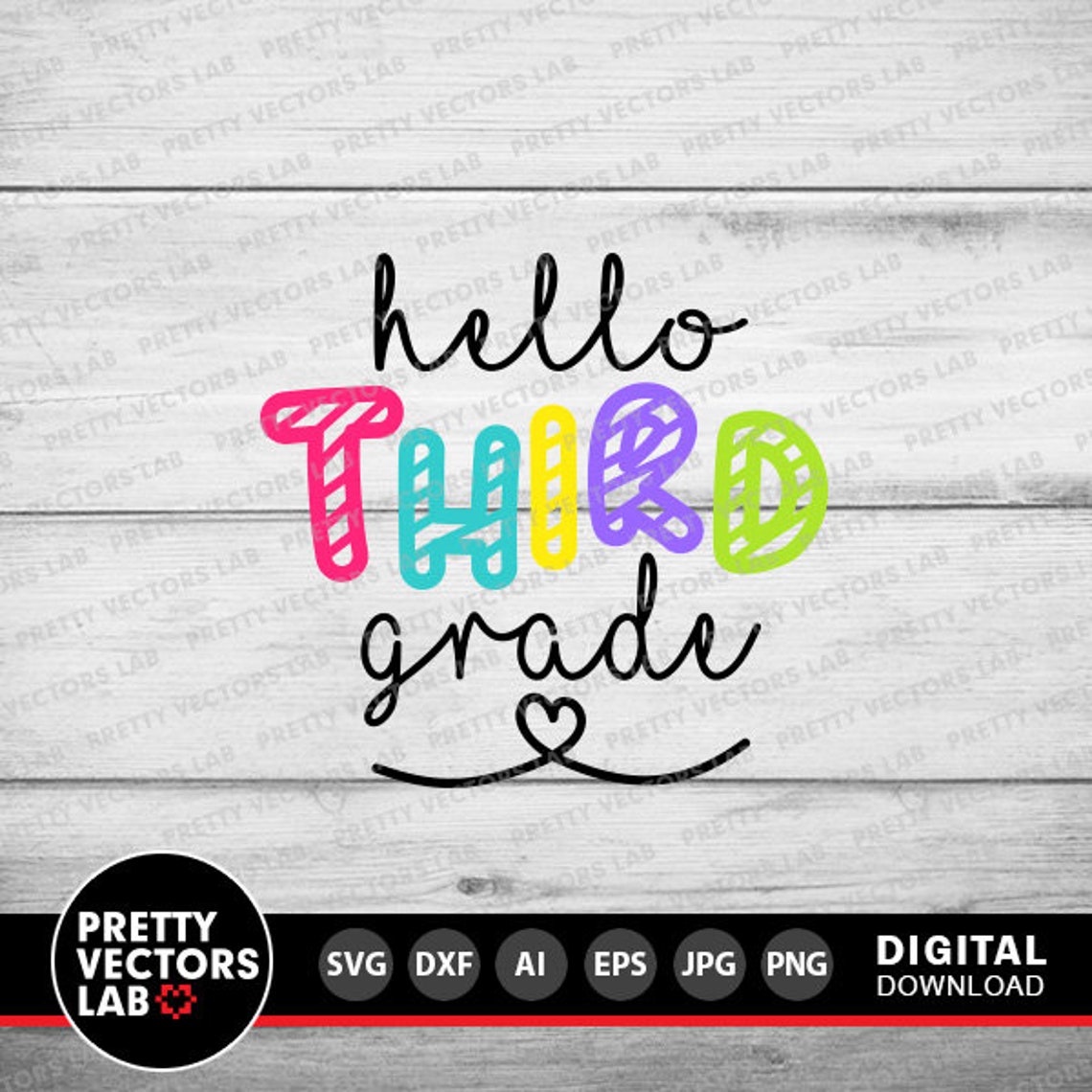 Hello Third Grade Svg Back to School Svg 3rd Grade Svg - Etsy